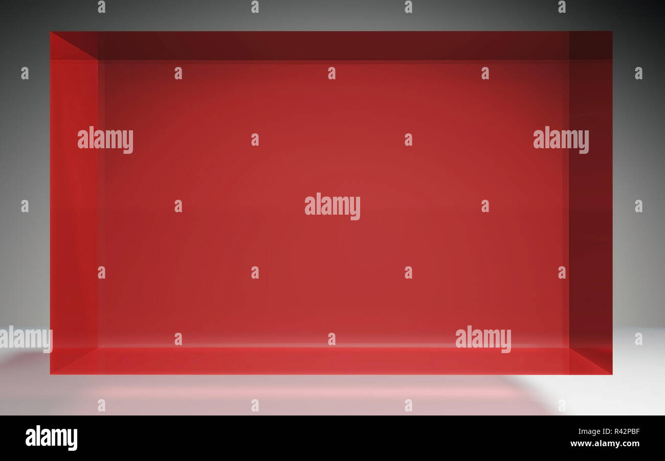 futuristic cube crystal display panel red Stock Photo - Alamy