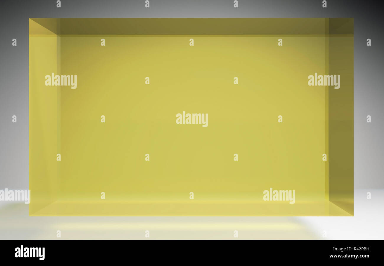 futuristic cube crystal display panel yellow Stock Photo - Alamy