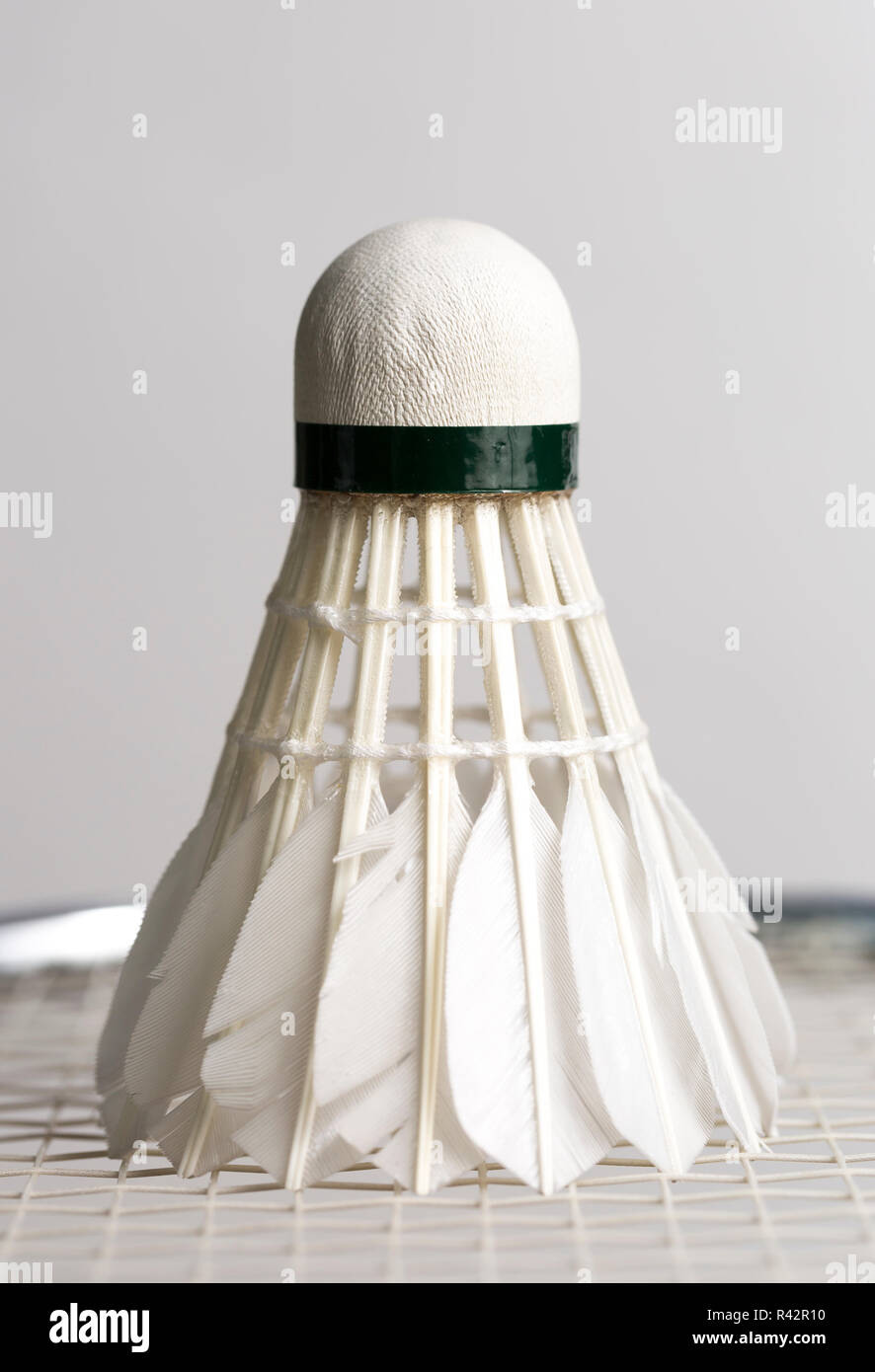 Shuttlecock on Badminton Racket Stock Photo - Alamy