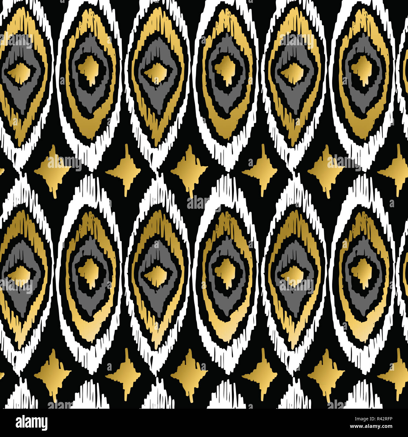 Gold peacock retro tribal boho pattern background Stock Photo - Alamy