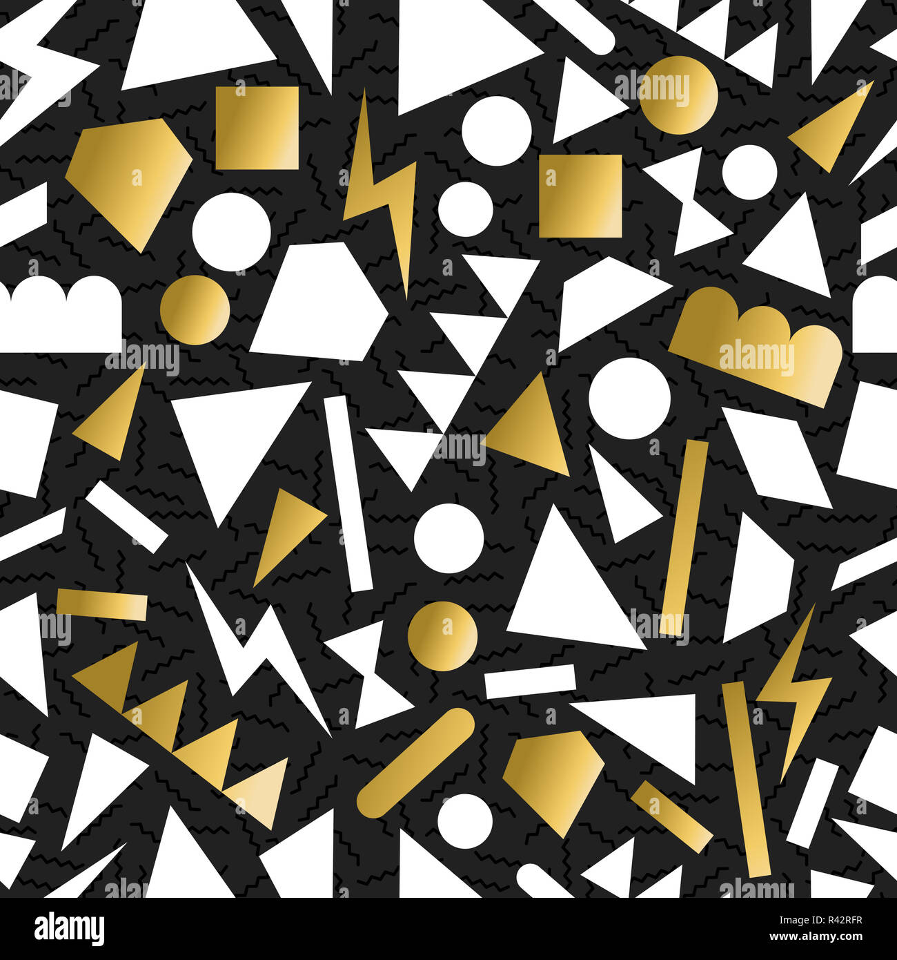 Gold 80s 90s retro seamless pattern background Stock Photo - Alamy