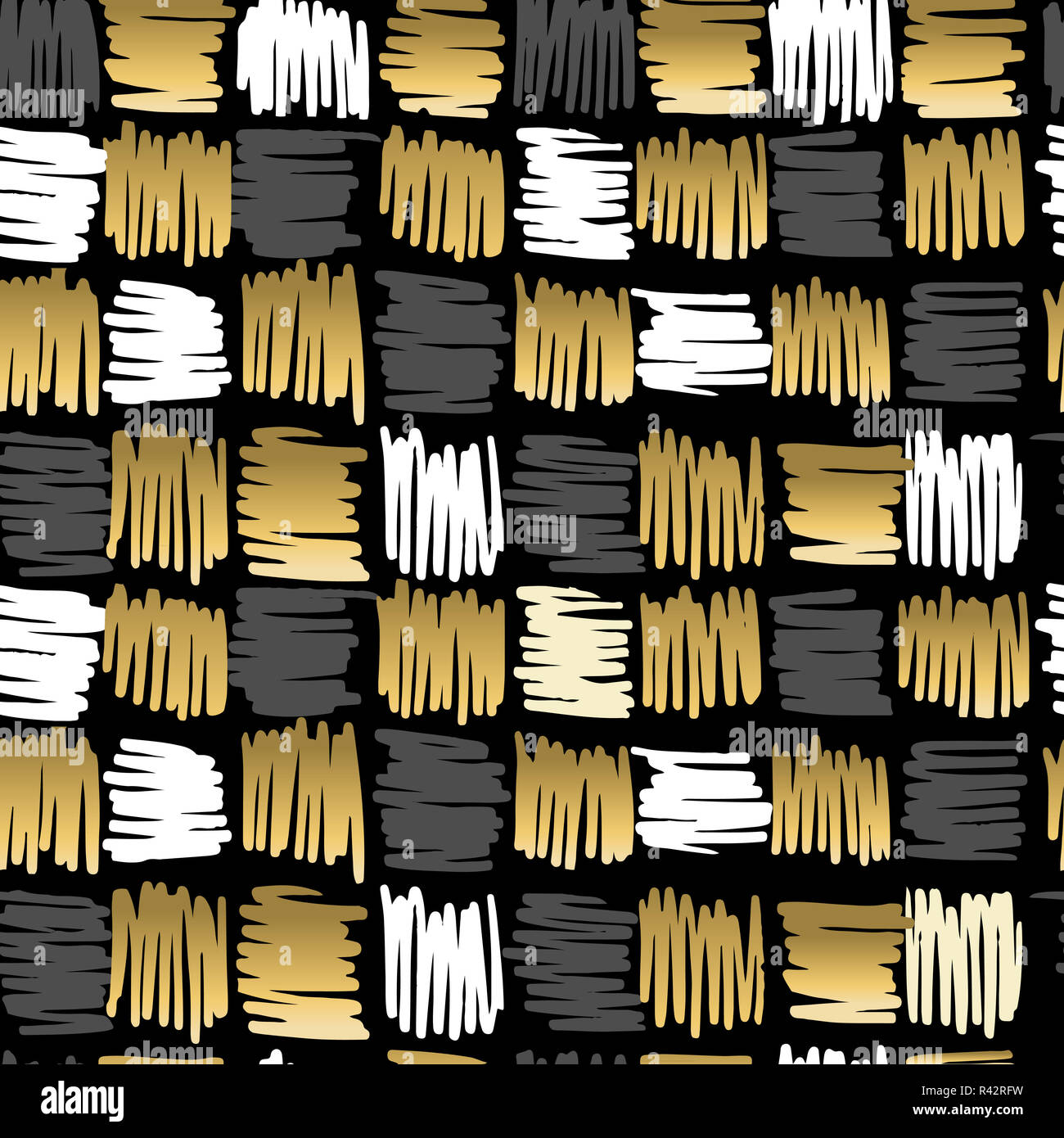 Gold scribble square fancy pattern seamless retro Stock Photo - Alamy