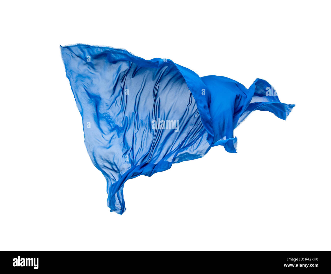 abstract piece of blue fabric flying Stock Photo - Alamy