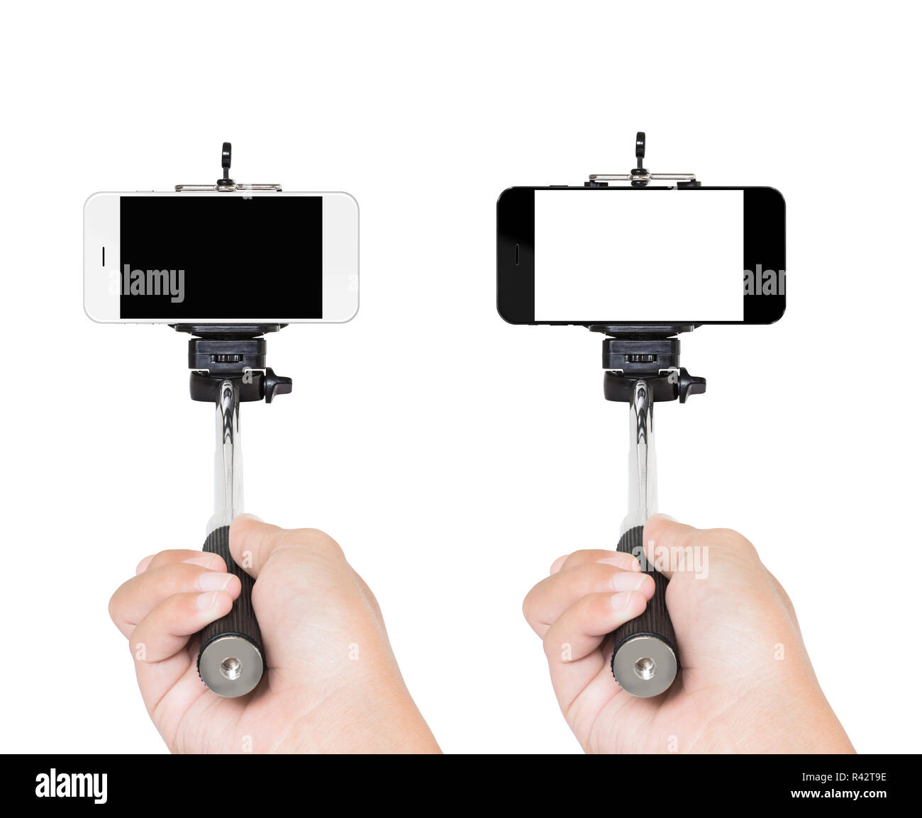 Woman selfie camera screen Cut Out Stock Images & Pictures - Alamy