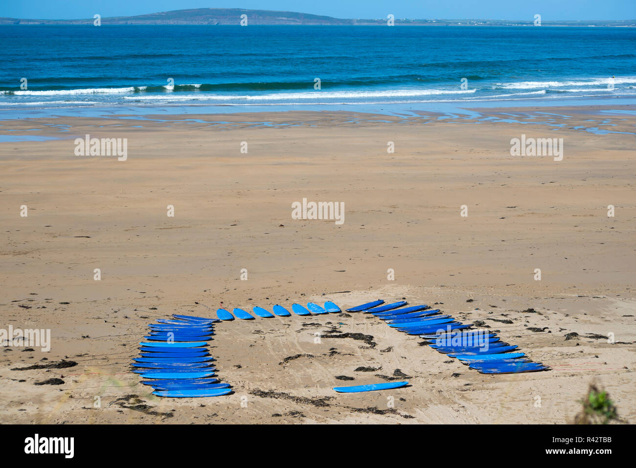 surf boards on the beach Stock Photo - Alamy