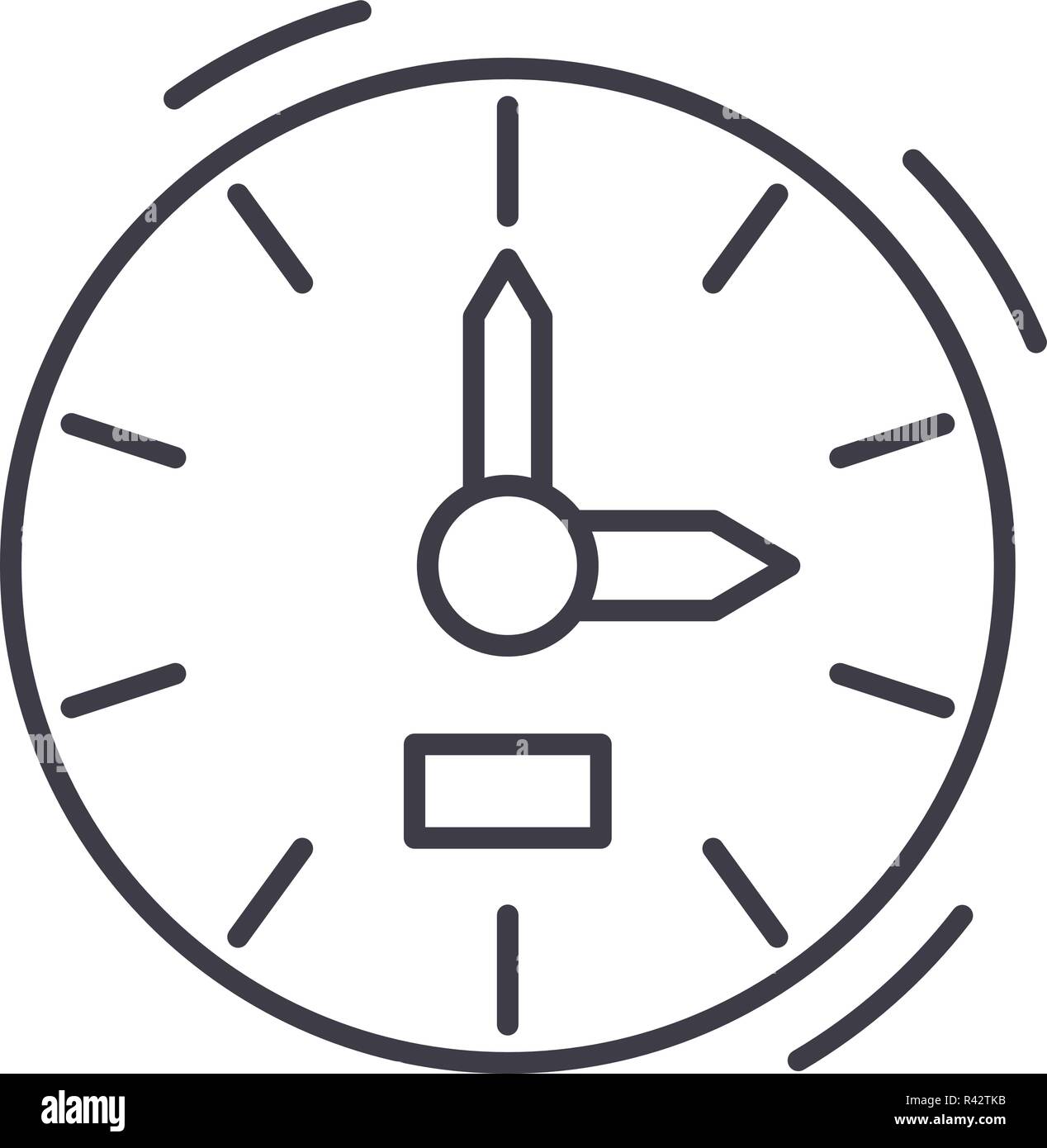 Clock line icon concept. Clock vector linear illustration, symbol, sign ...