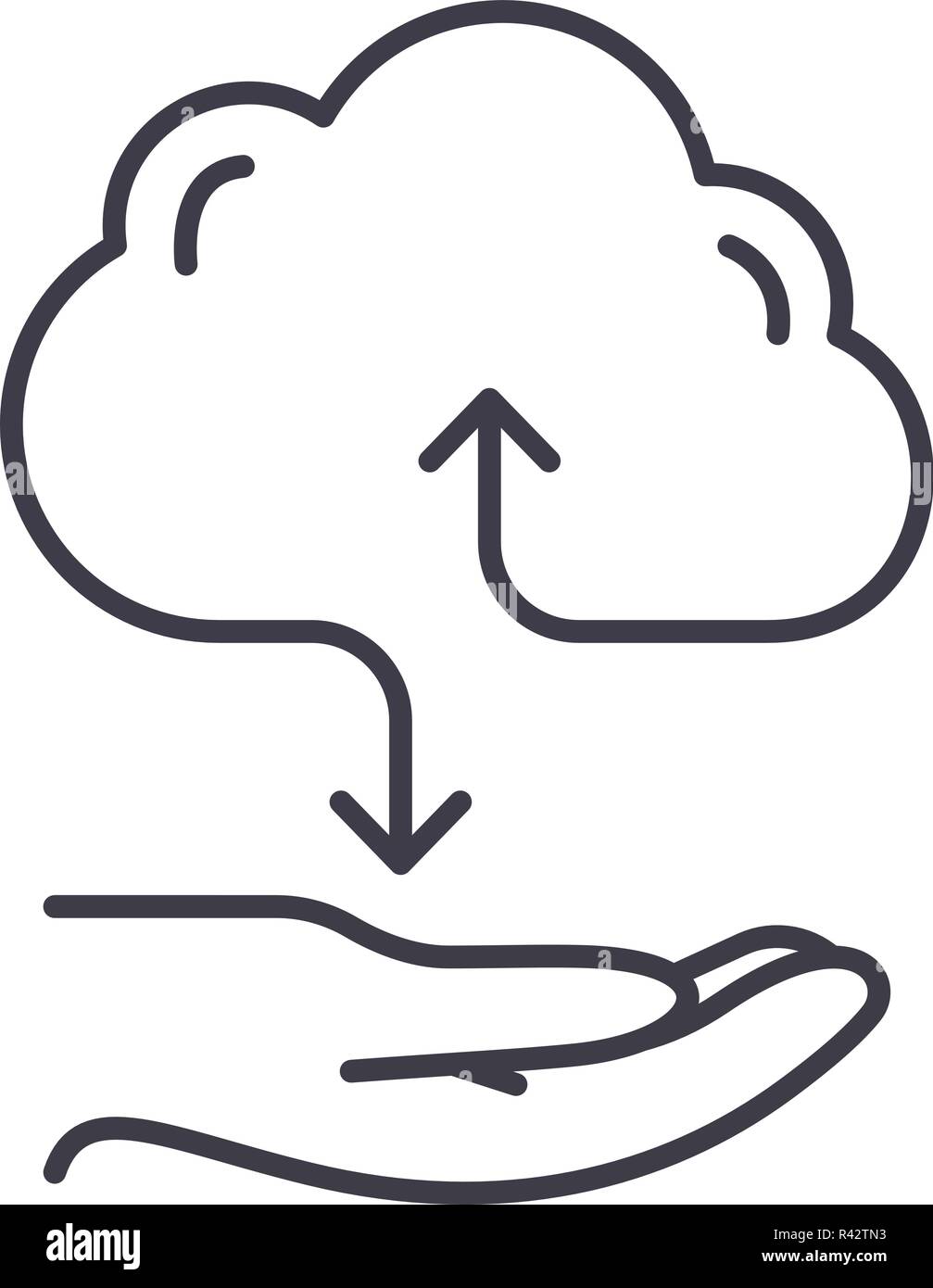 Cloud services line icon concept. Cloud services vector linear illustration, symbol, sign Stock ...