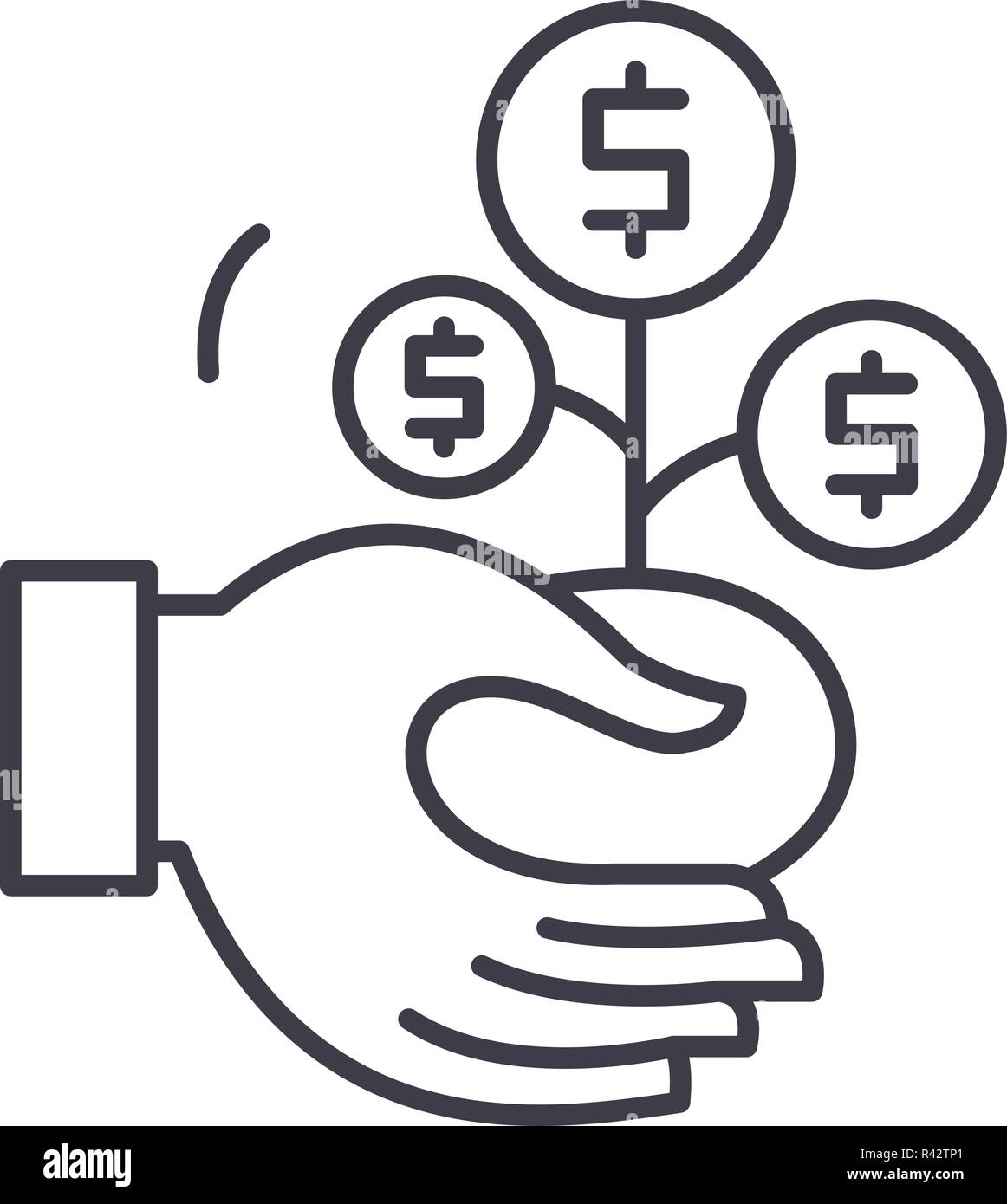 Co financing line icon concept. Co financing vector linear illustration ...