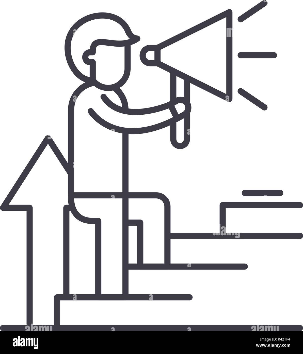 Coaching line icon concept. Coaching vector linear illustration, symbol ...