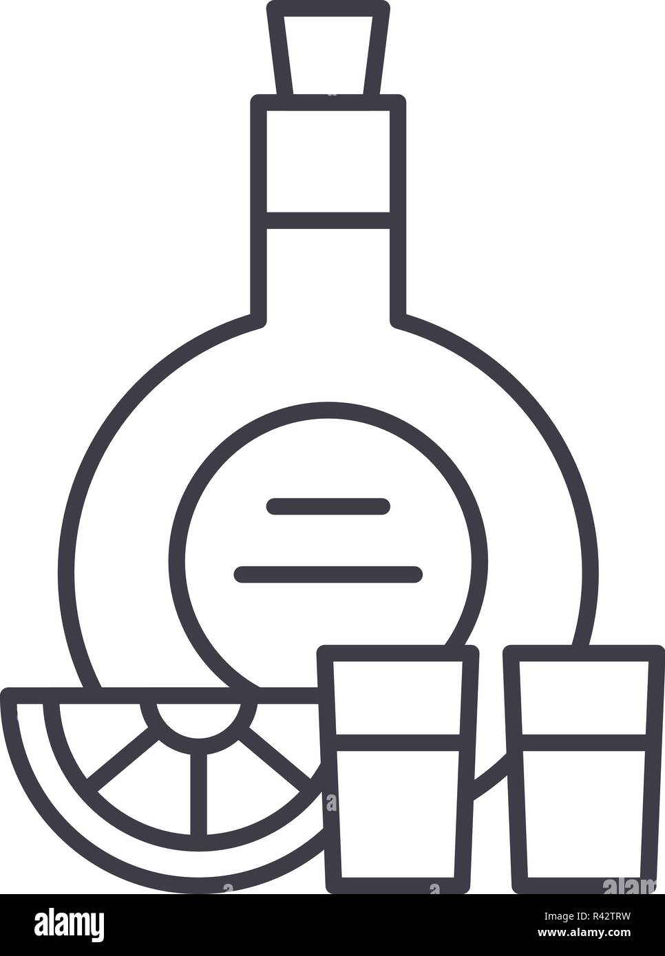 Cognac line icon concept. Cognac vector linear illustration, symbol ...