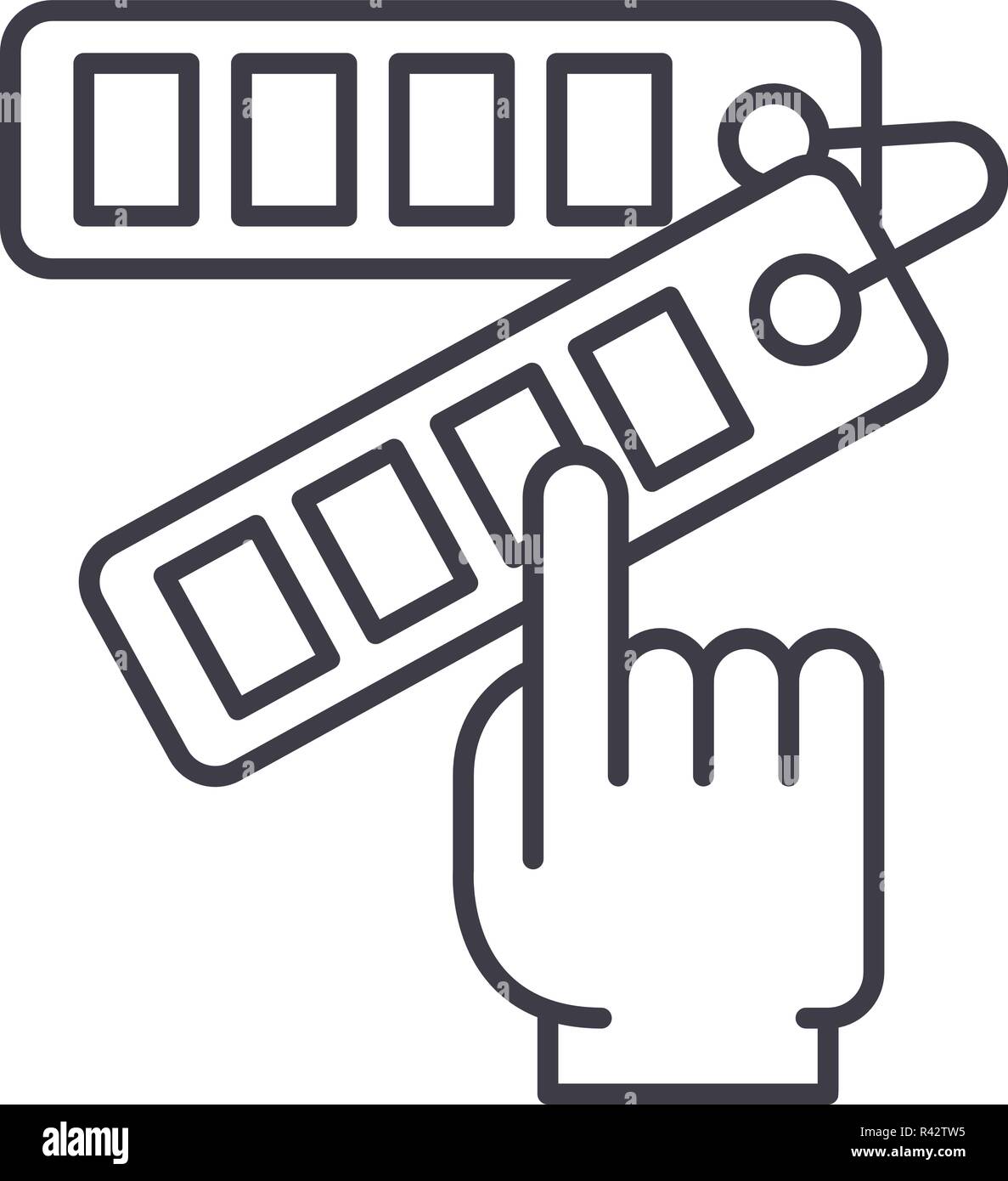 Color Selection Line Icon Concept Color Selection Vector Linear Illustration Symbol Sign