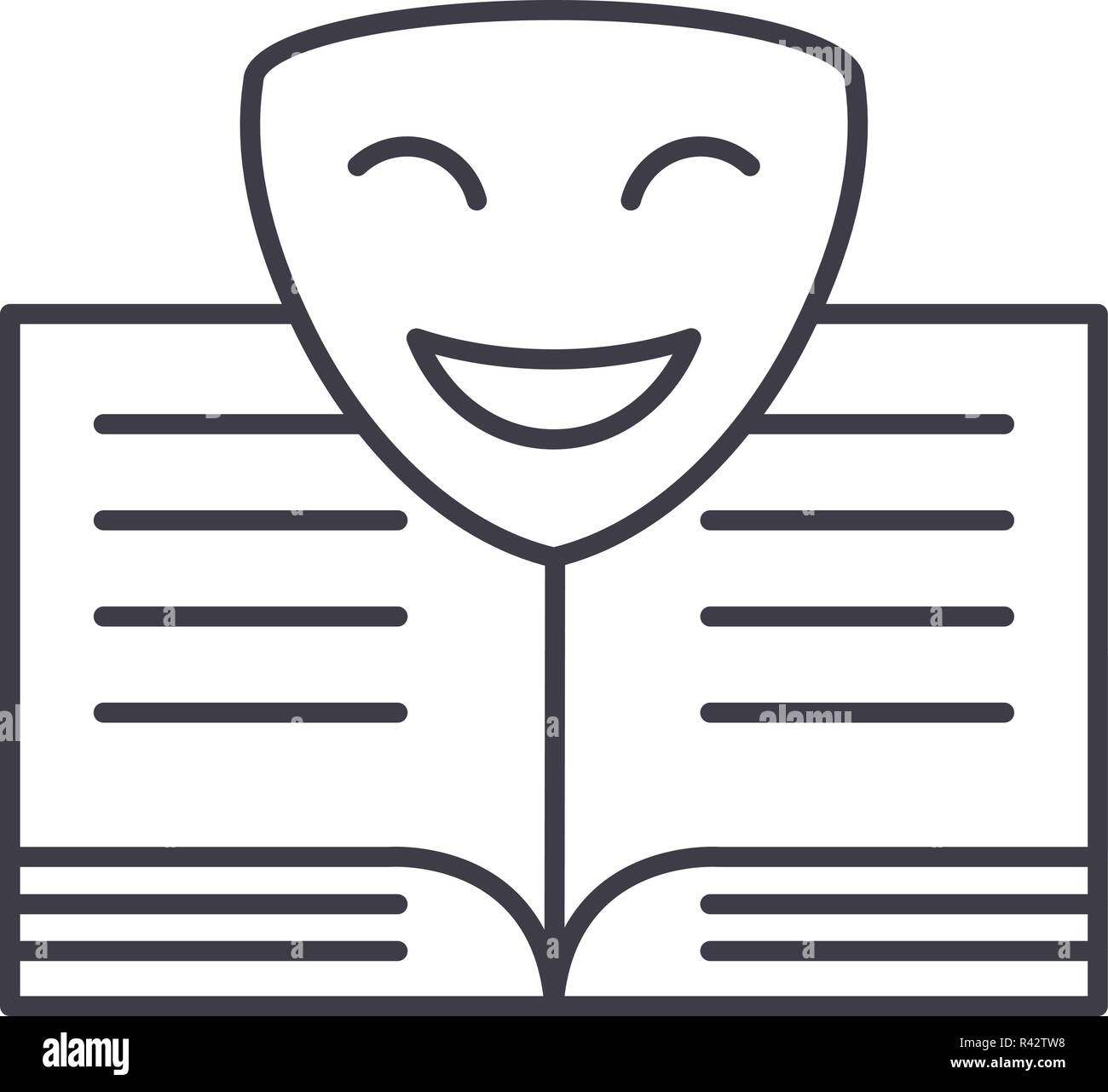 Comedy line icon concept. Comedy vector linear illustration, symbol ...