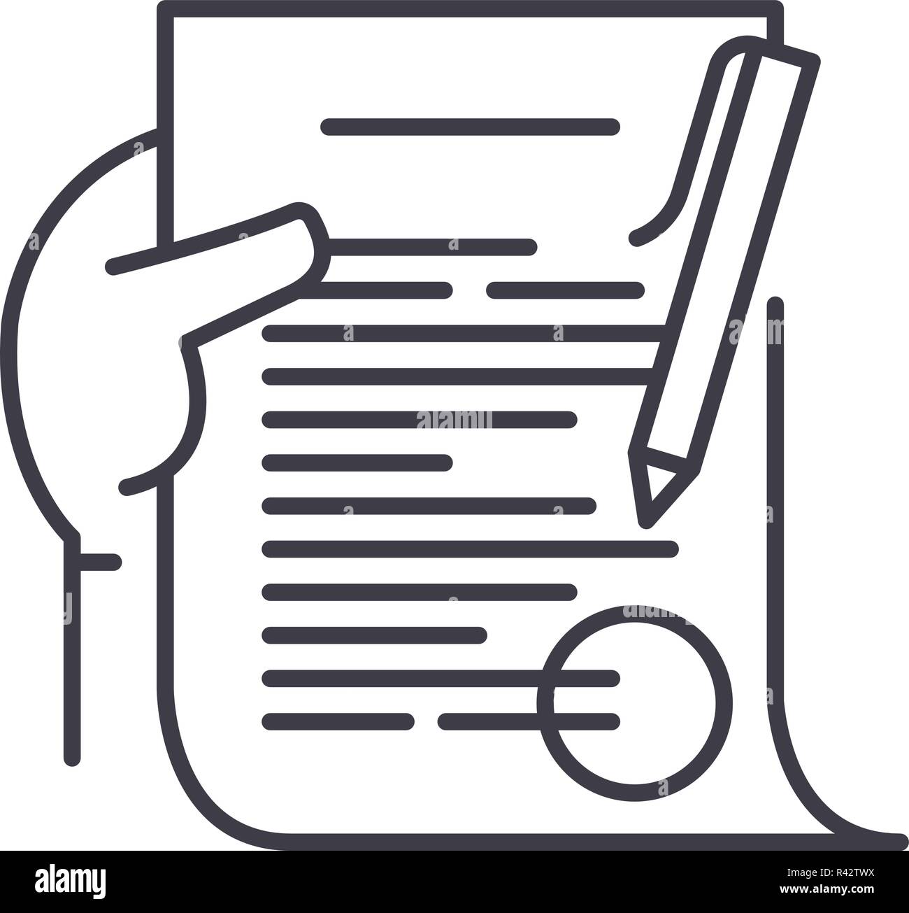 Commitment line icon concept. Commitment vector linear illustration ... Commitment line icon concept. Commitment vector linear illustration ...