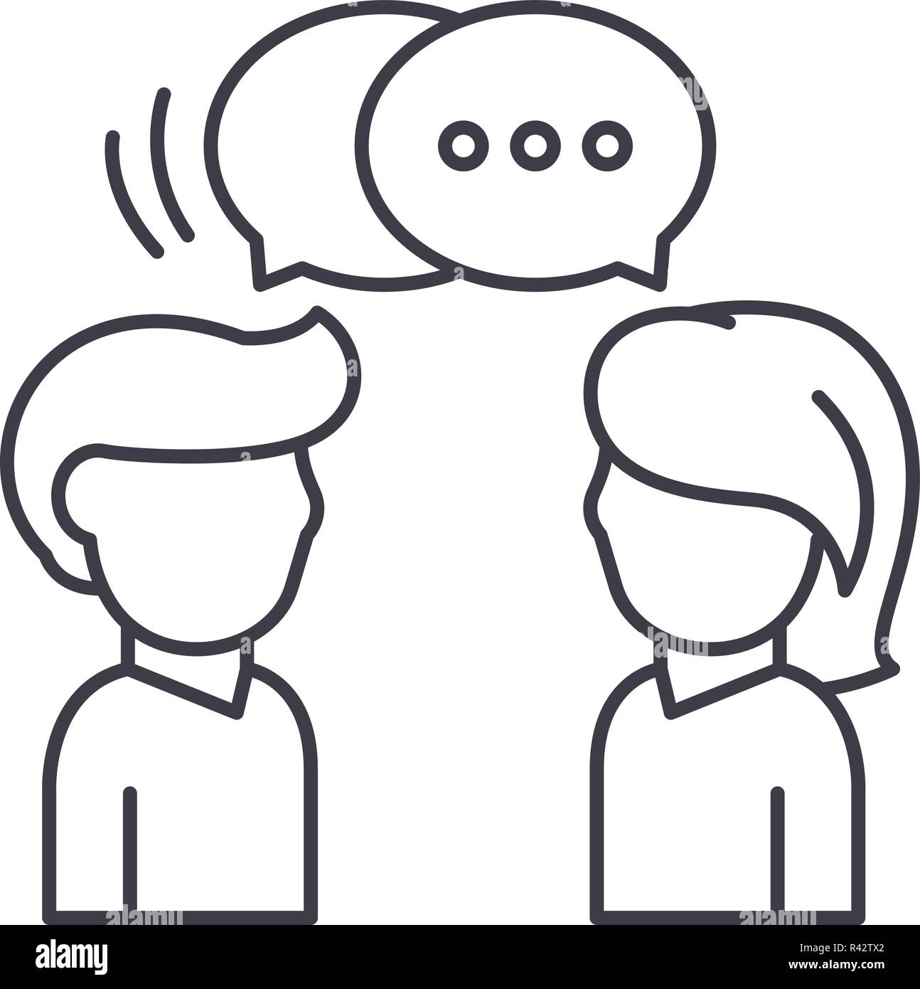 Communication line icon concept. Communication vector linear ...