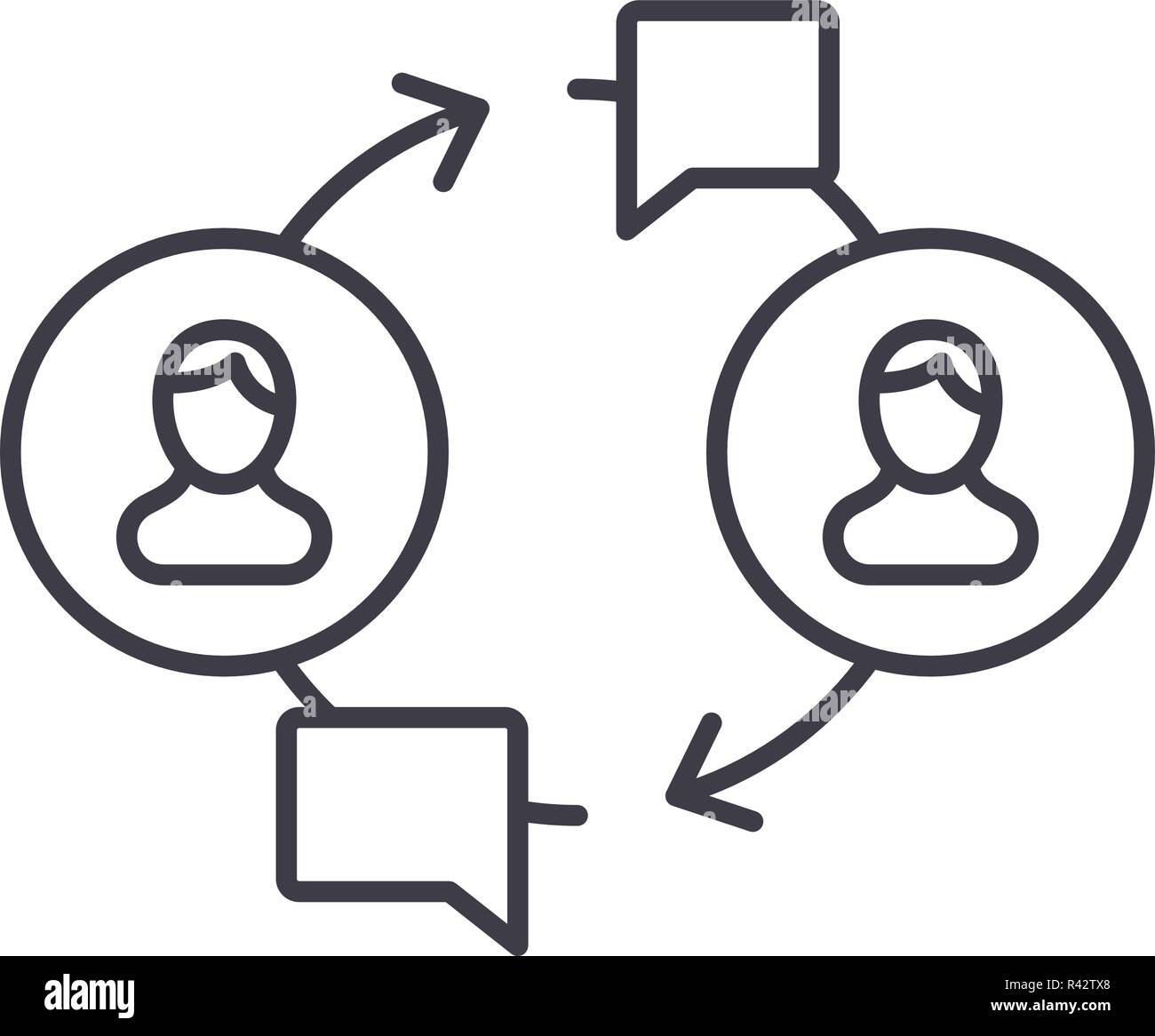 Community line icon concept. Community vector linear illustration ...