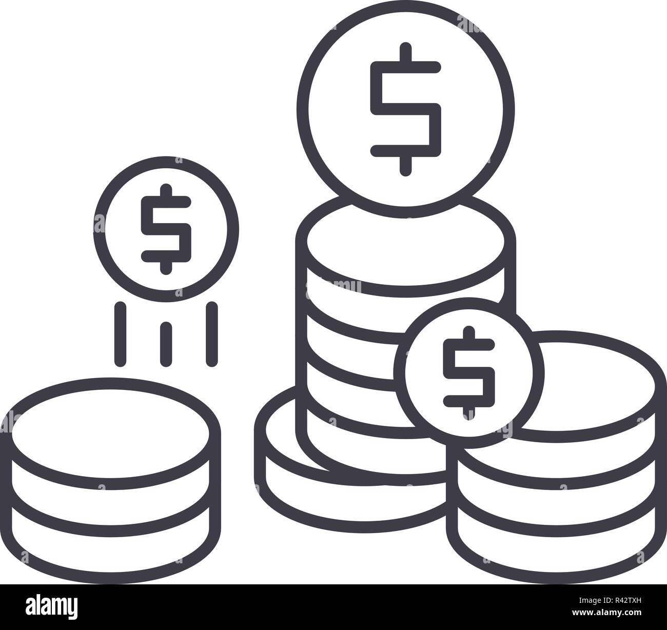 Company profit line icon concept. Company profit vector linear ...