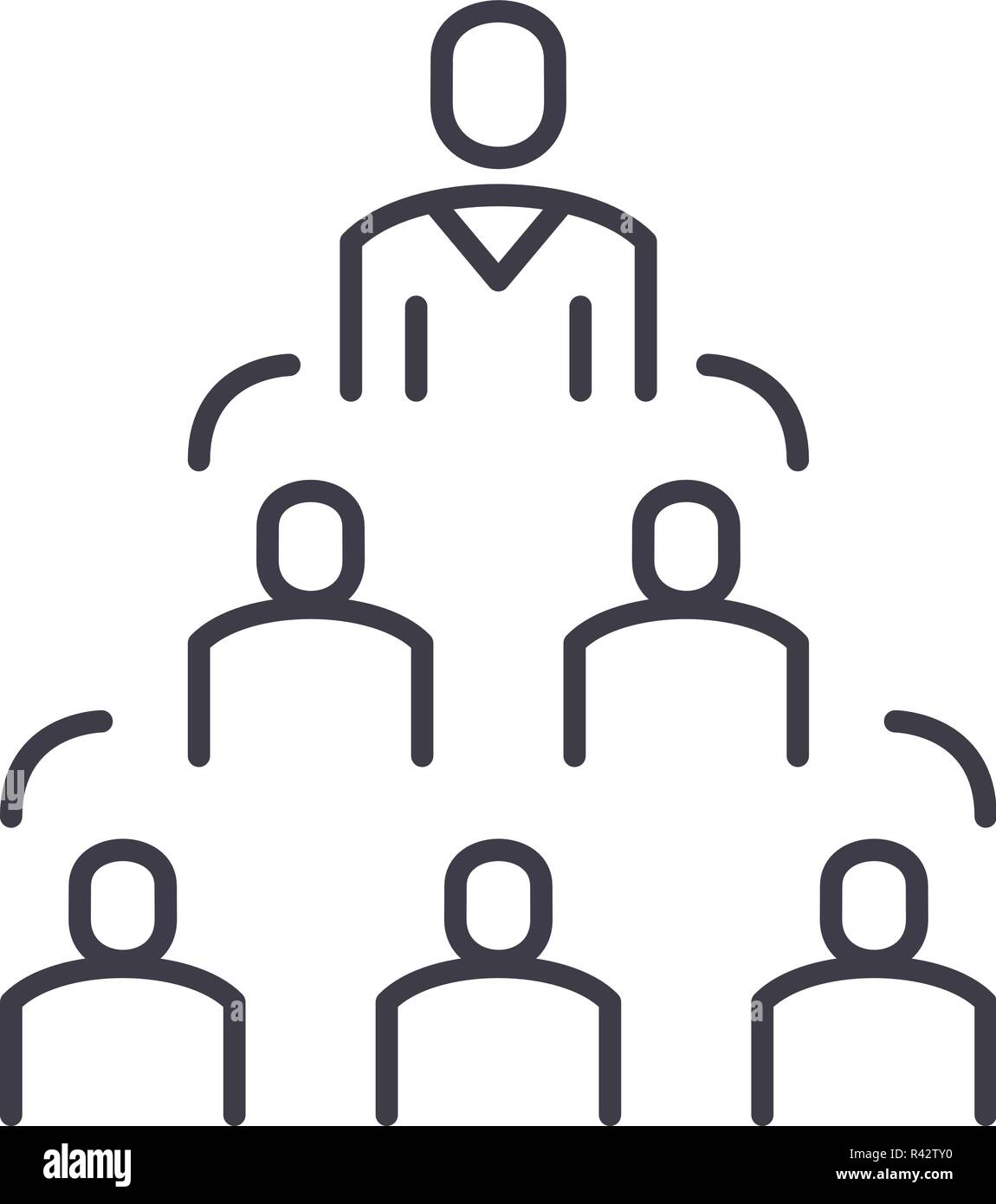 Company structure line icon concept. Company structure vector linear ...