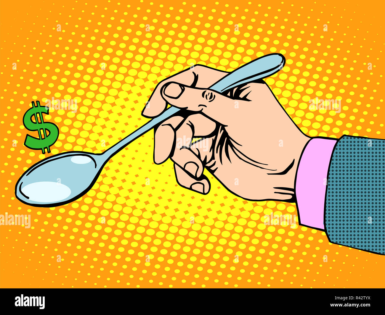 Business Finance concept sign dollar spoon Stock Photo - Alamy