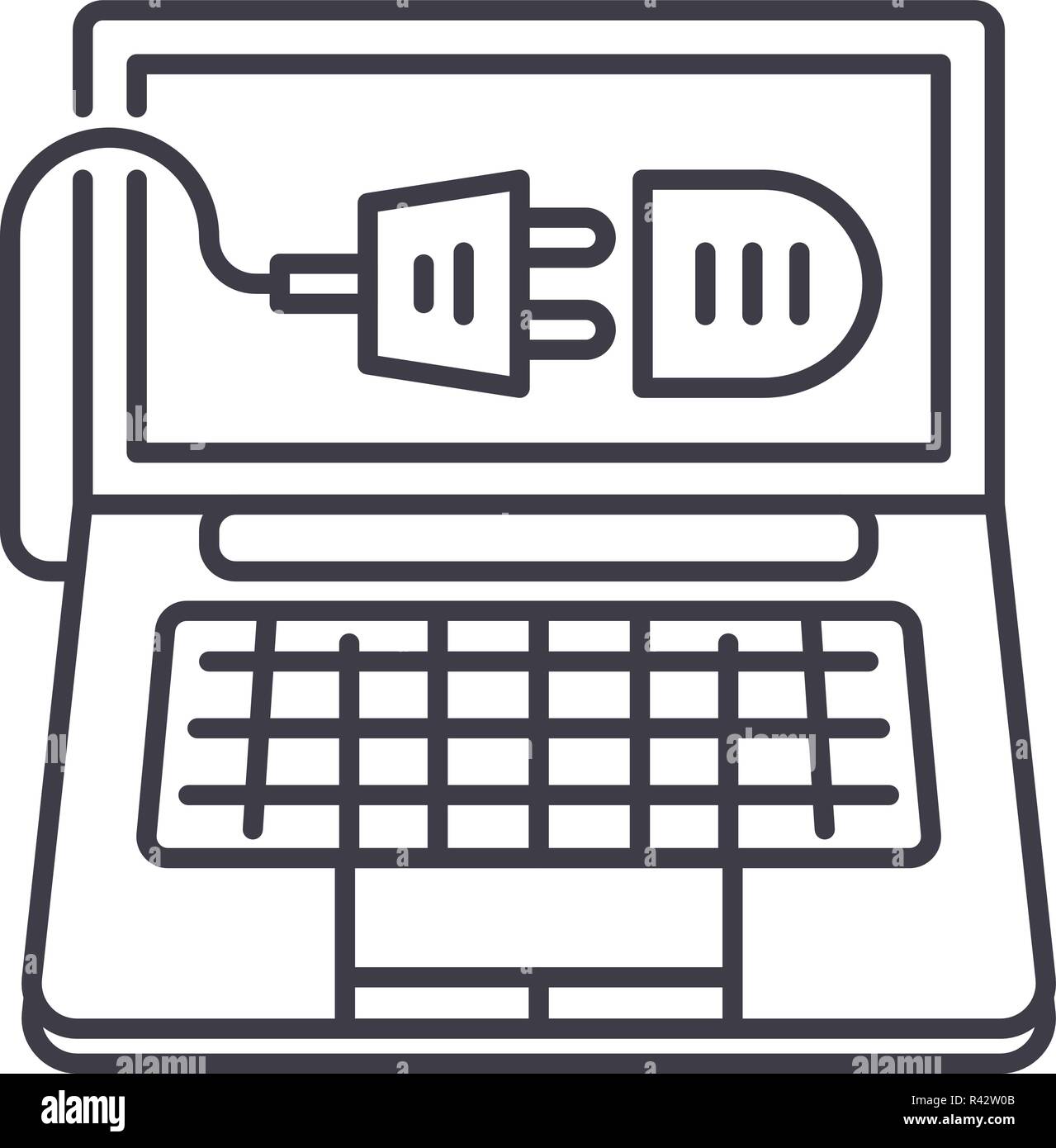 Computer connection line icon concept. Computer connection vector ...