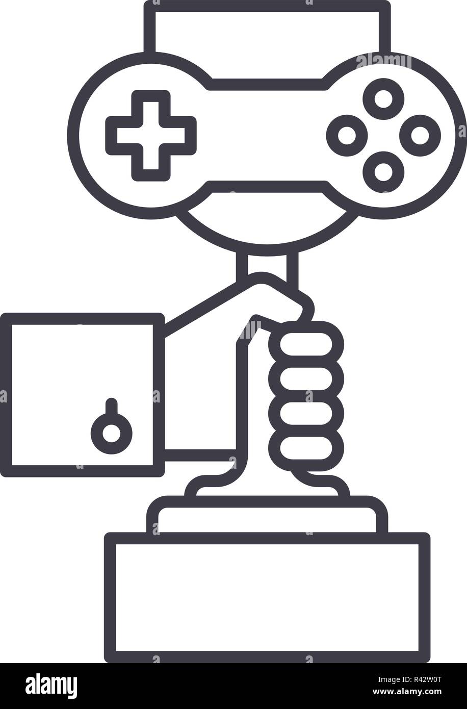 Computer games championship line icon concept. Computer games ...