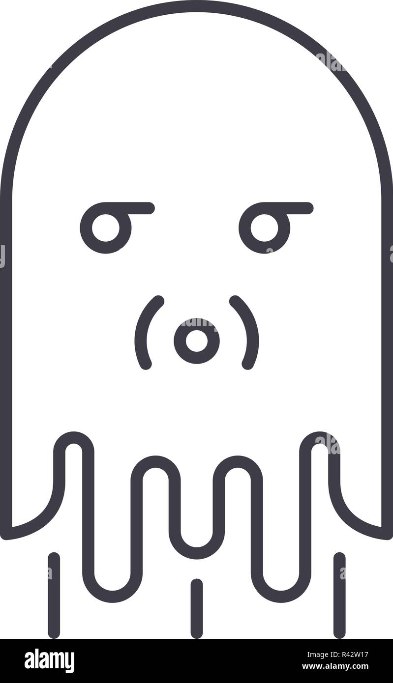 Computer monster line icon concept. Computer monster vector linear ...