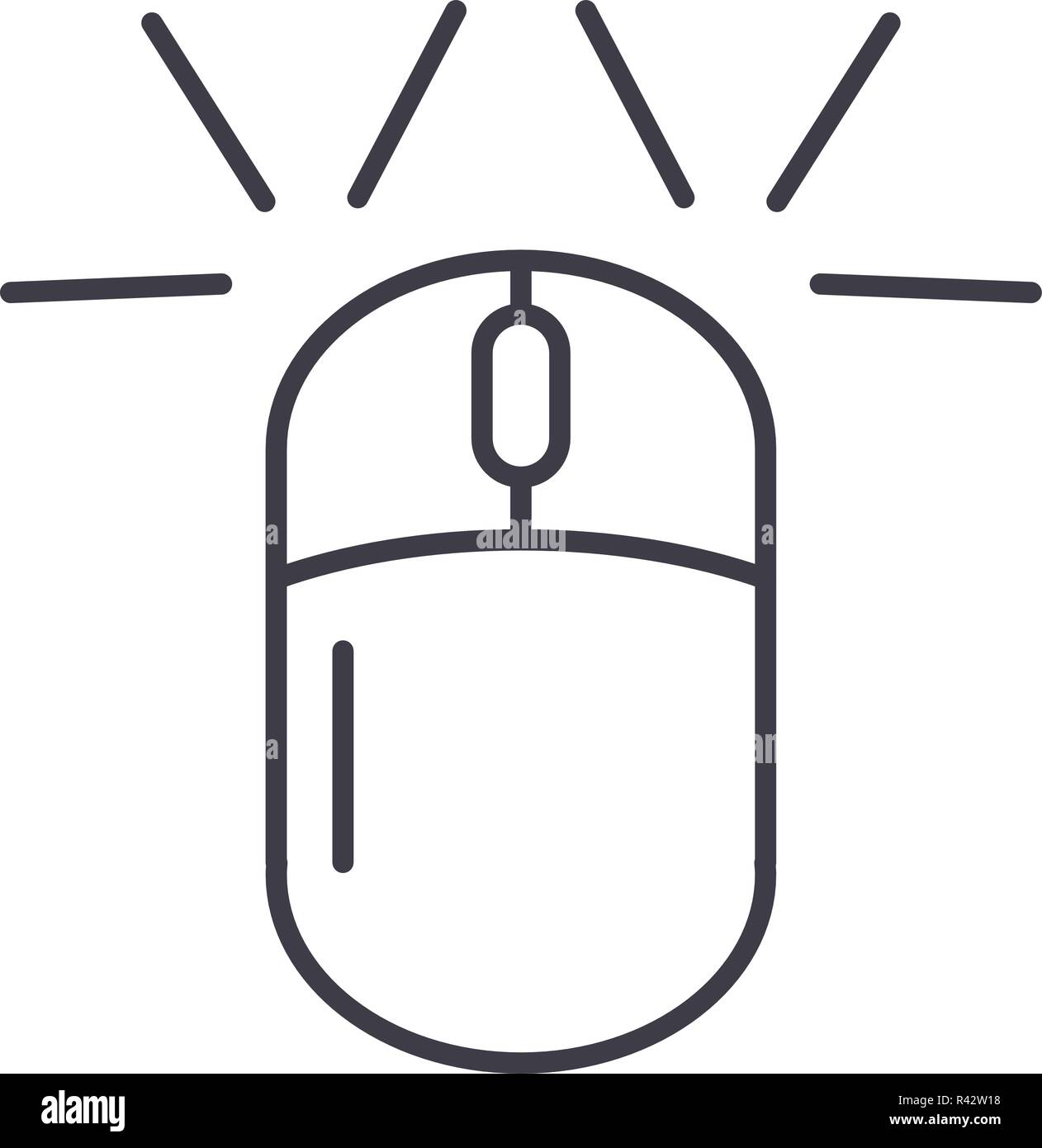 Computer mouse line icon concept. Computer mouse vector linear ...