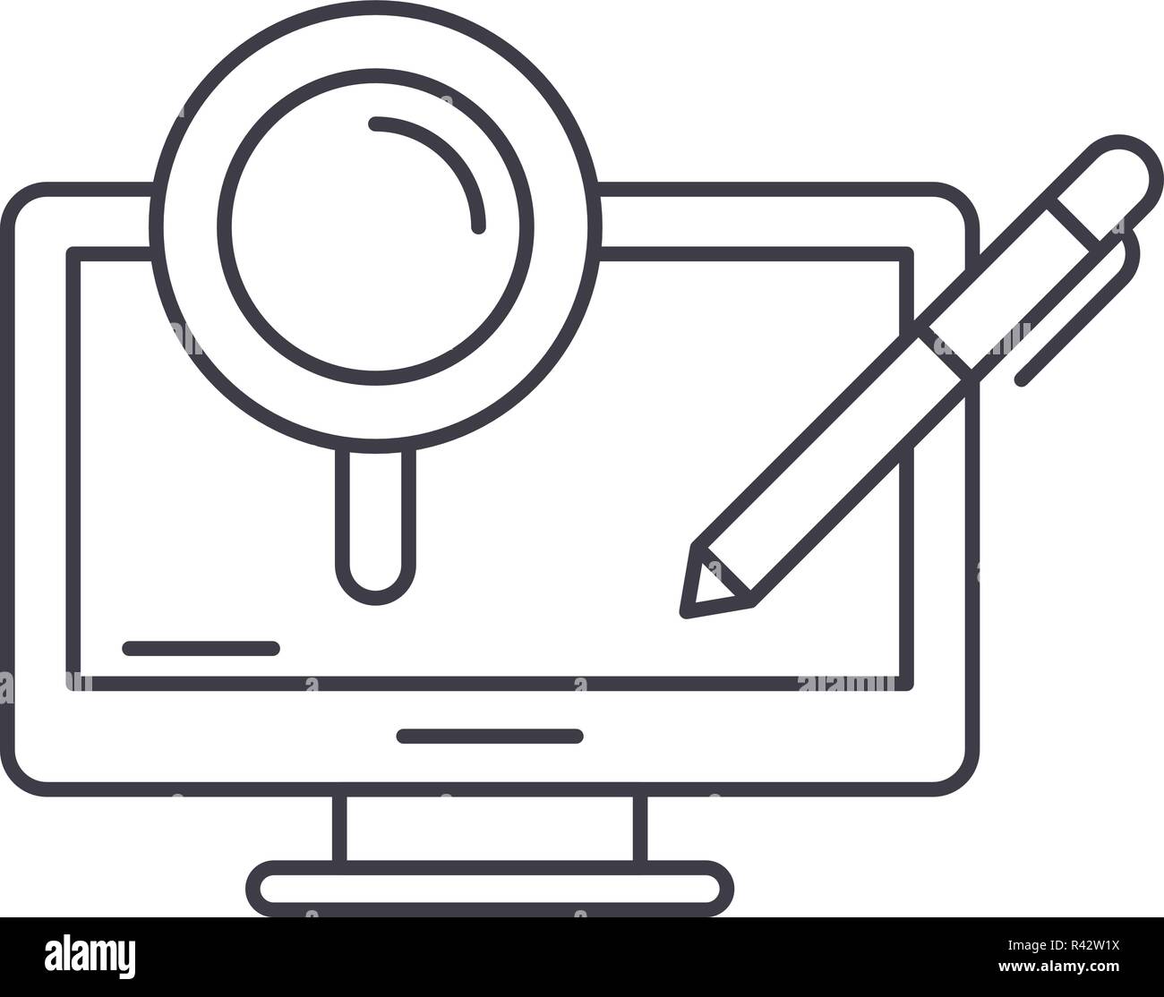 Computer processes line icon concept. Computer processes vector linear ... Computer processes line icon concept. Computer processes vector linear ...