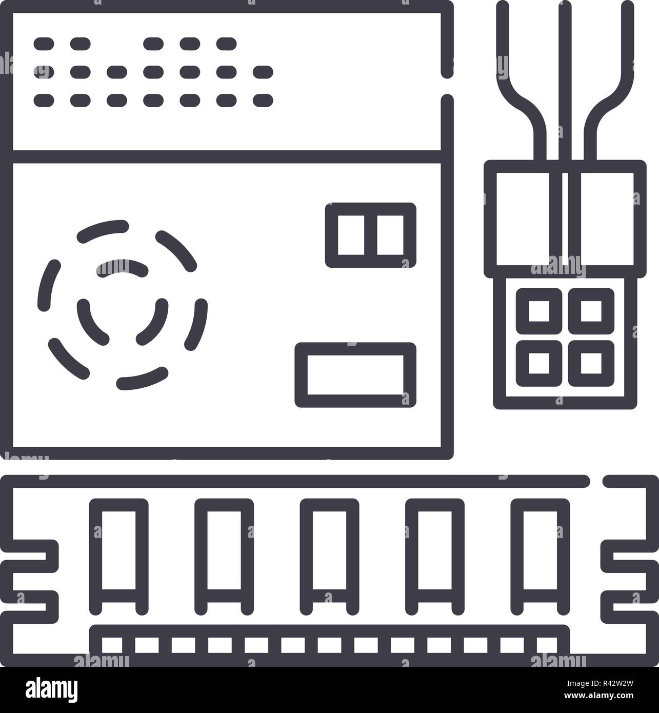Computer Software Line Icon Concept Computer Software Vector Linear Illustration Symbol Sign