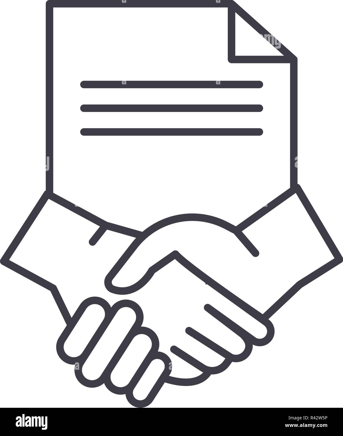 Conclusion of a contract line icon concept. Conclusion of a contract ...