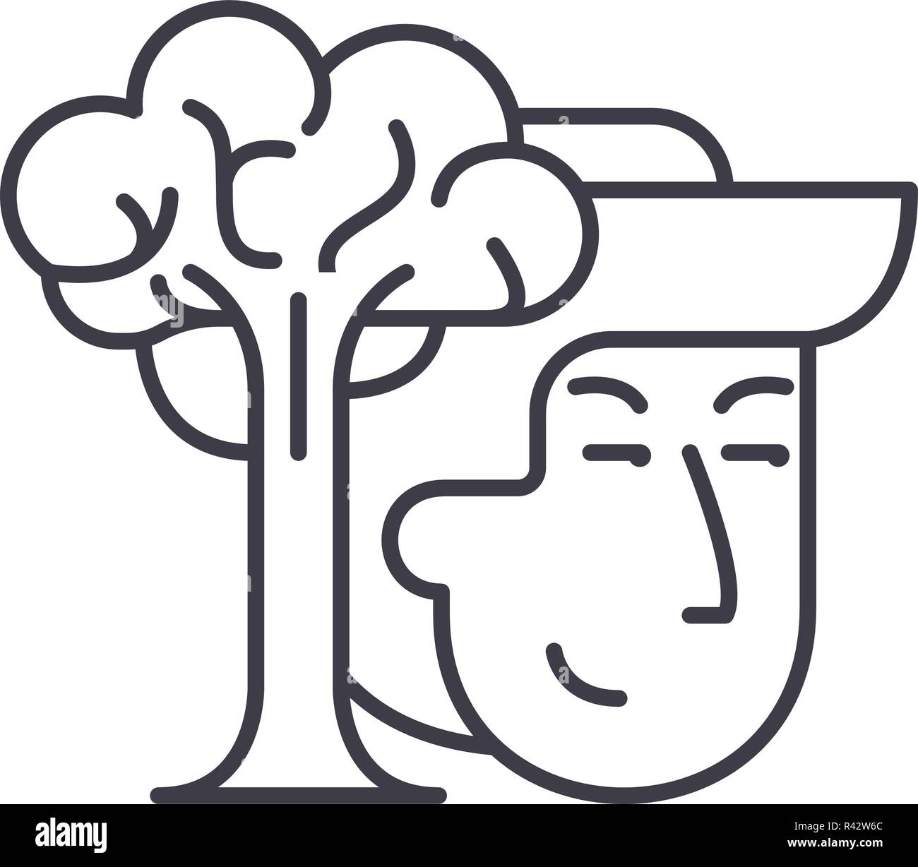 Conservationists line icon concept. Conservationists vector linear ...