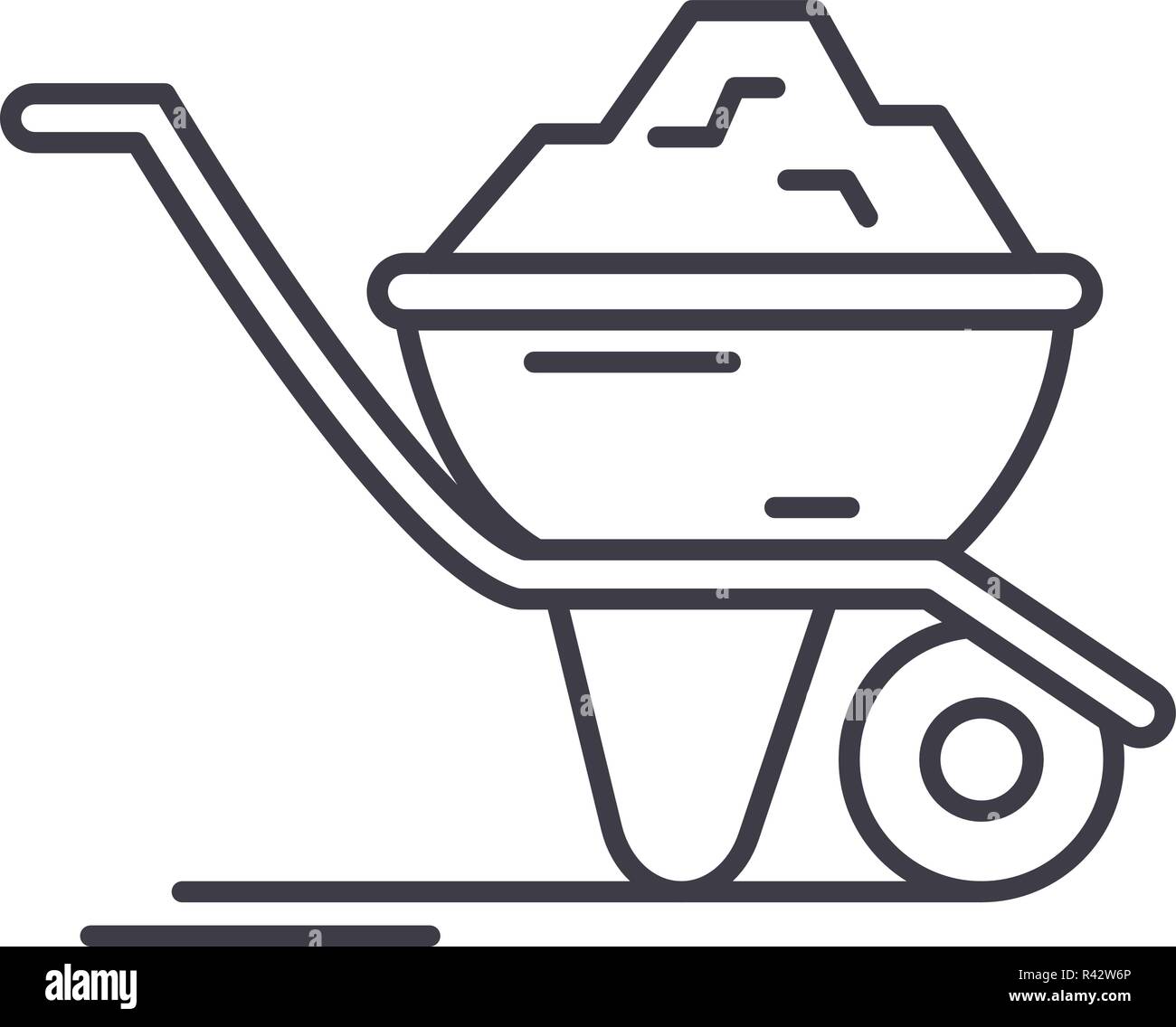Construction car line icon concept. Construction car vector linear ...