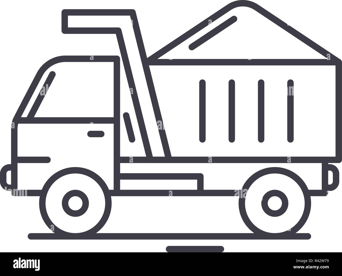 Construction machine line icon concept. Construction machine vector ...