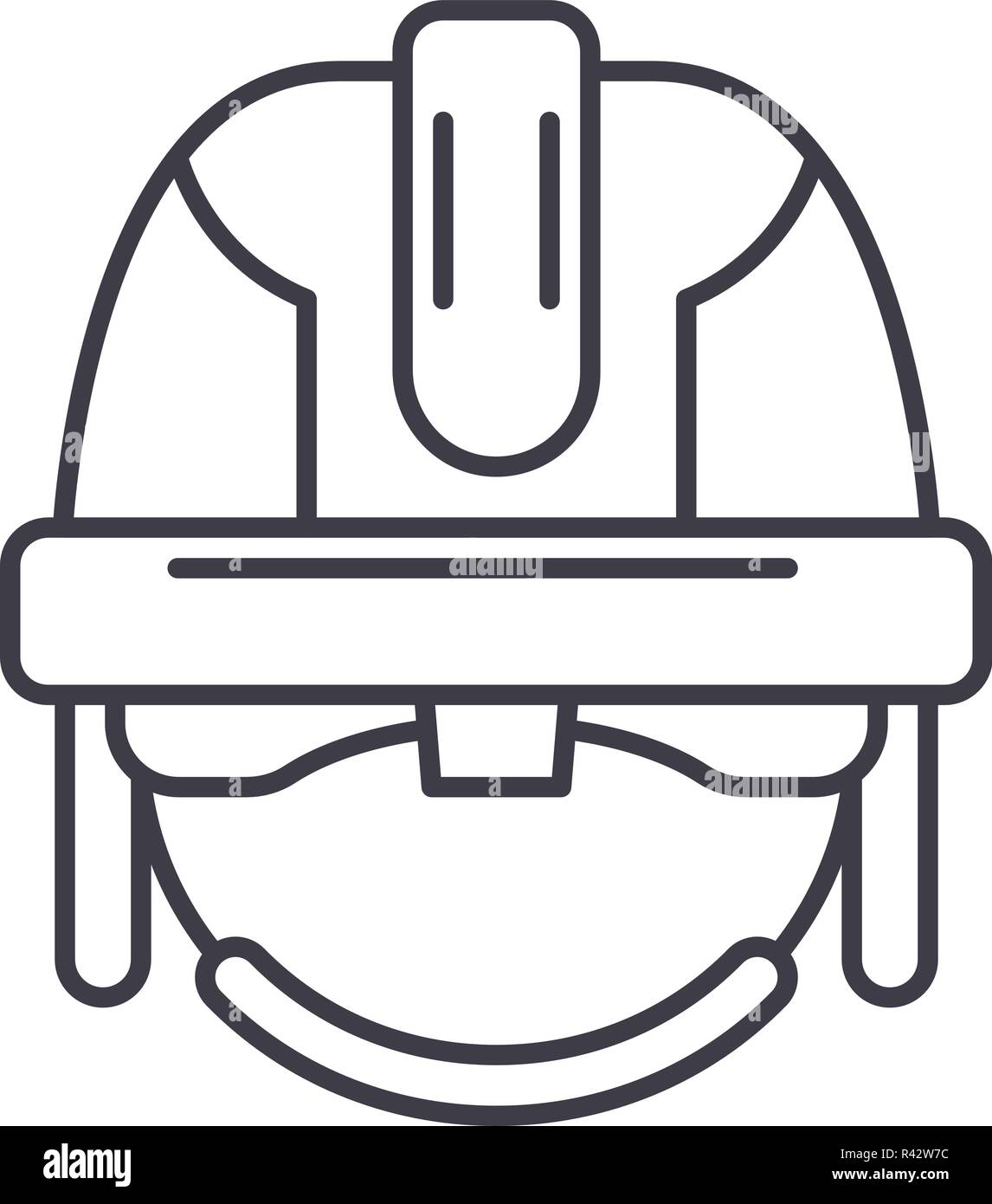 Construction mask line icon concept. Construction mask vector linear ...