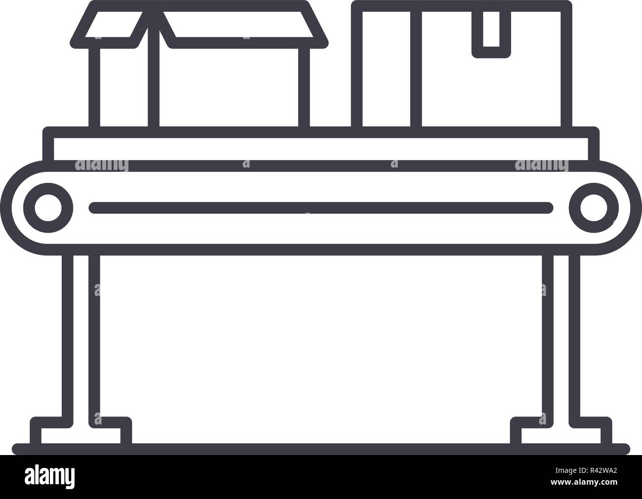 Conveyor line line icon concept. Conveyor line vector linear ...