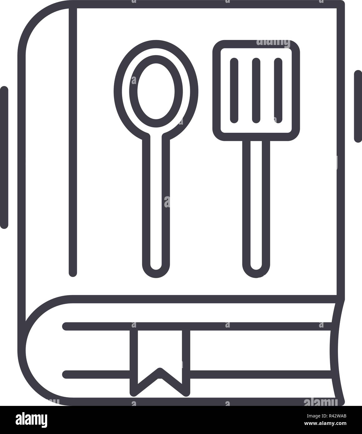Cookbook line icon concept. Cookbook vector linear illustration, symbol ...