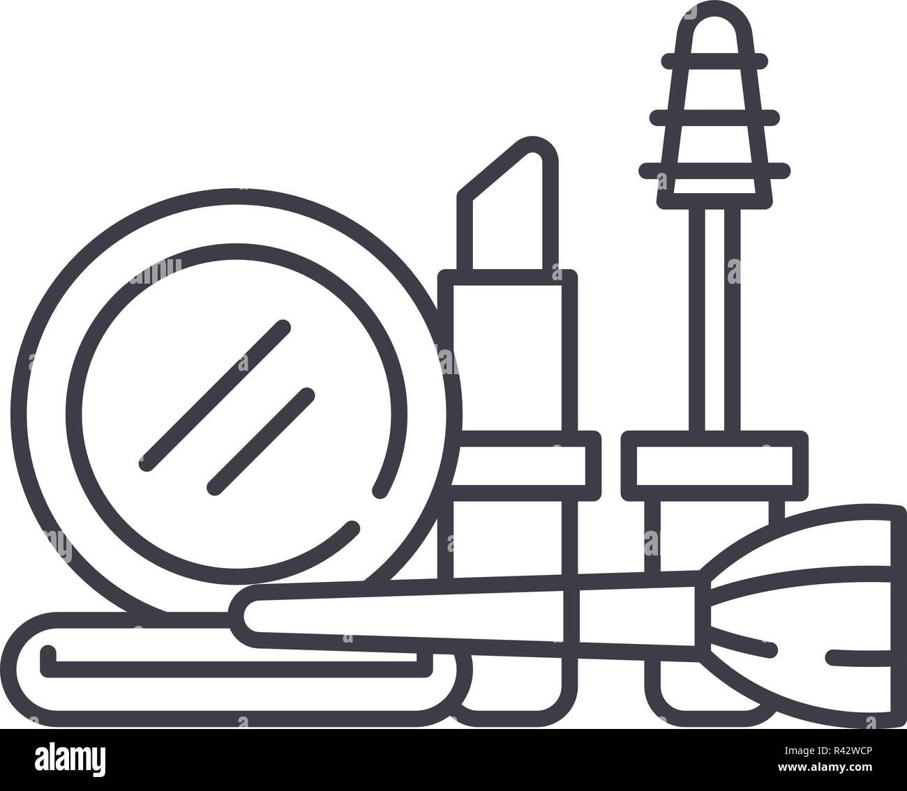 Cosmetics and makeup line icon concept. Cosmetics and makeup vector ...