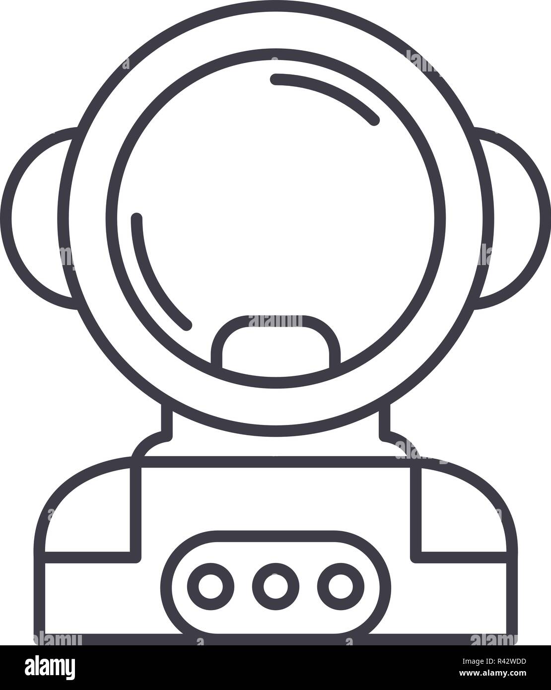 Cosmonaut in space line icon concept. Cosmonaut in space vector linear illustration, symbol ...