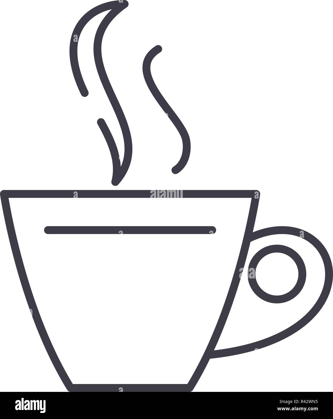 Cup of tea line icon concept. Cup of tea vector linear illustration ...