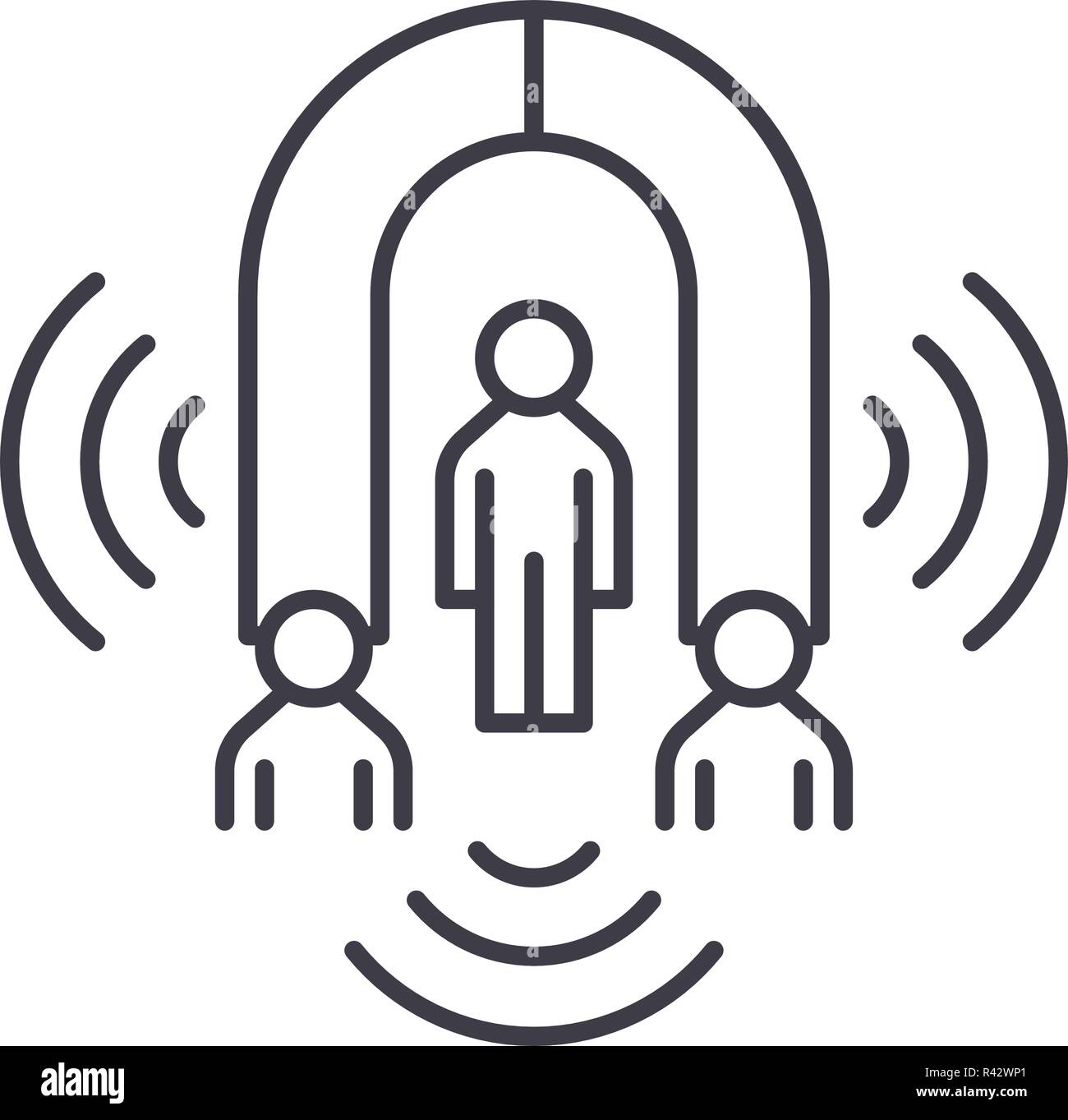 Customer marketing line icon concept. Customer marketing vector linear ...