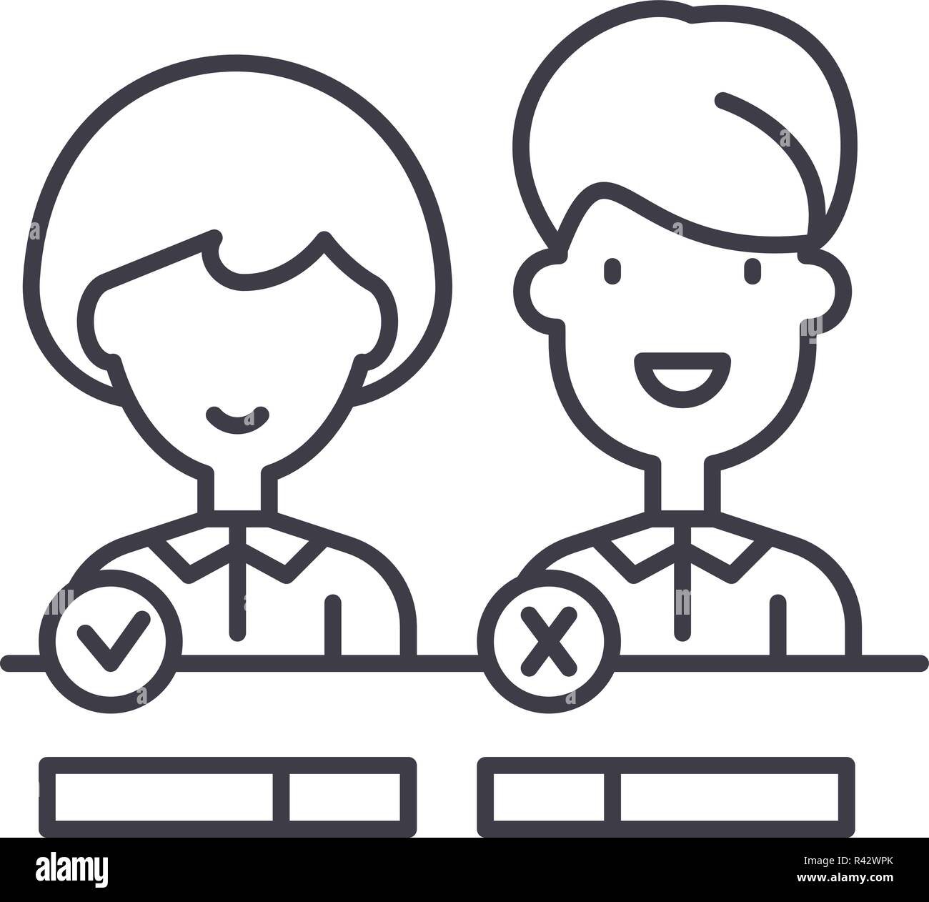 Customer status line icon concept. Customer status vector linear ...