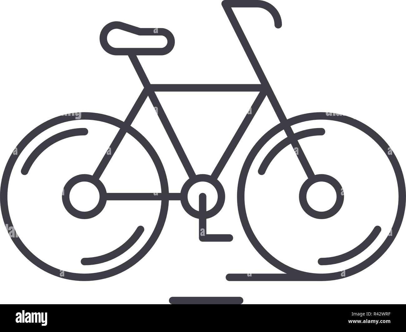 Cute bicycle line icon concept. Cute bicycle vector linear illustration ...