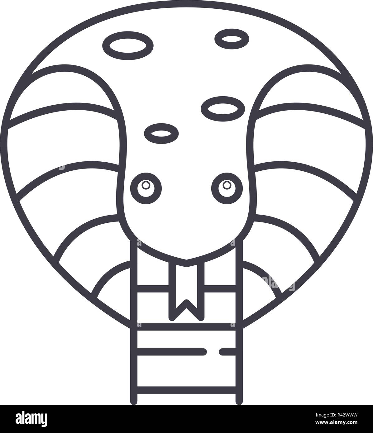 Cute snake line icon concept. Cute snake vector linear illustration ...