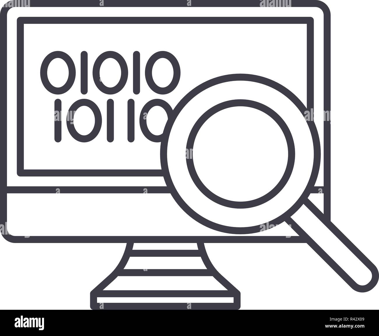 Data analysis line icon concept. Data analysis vector linear ...