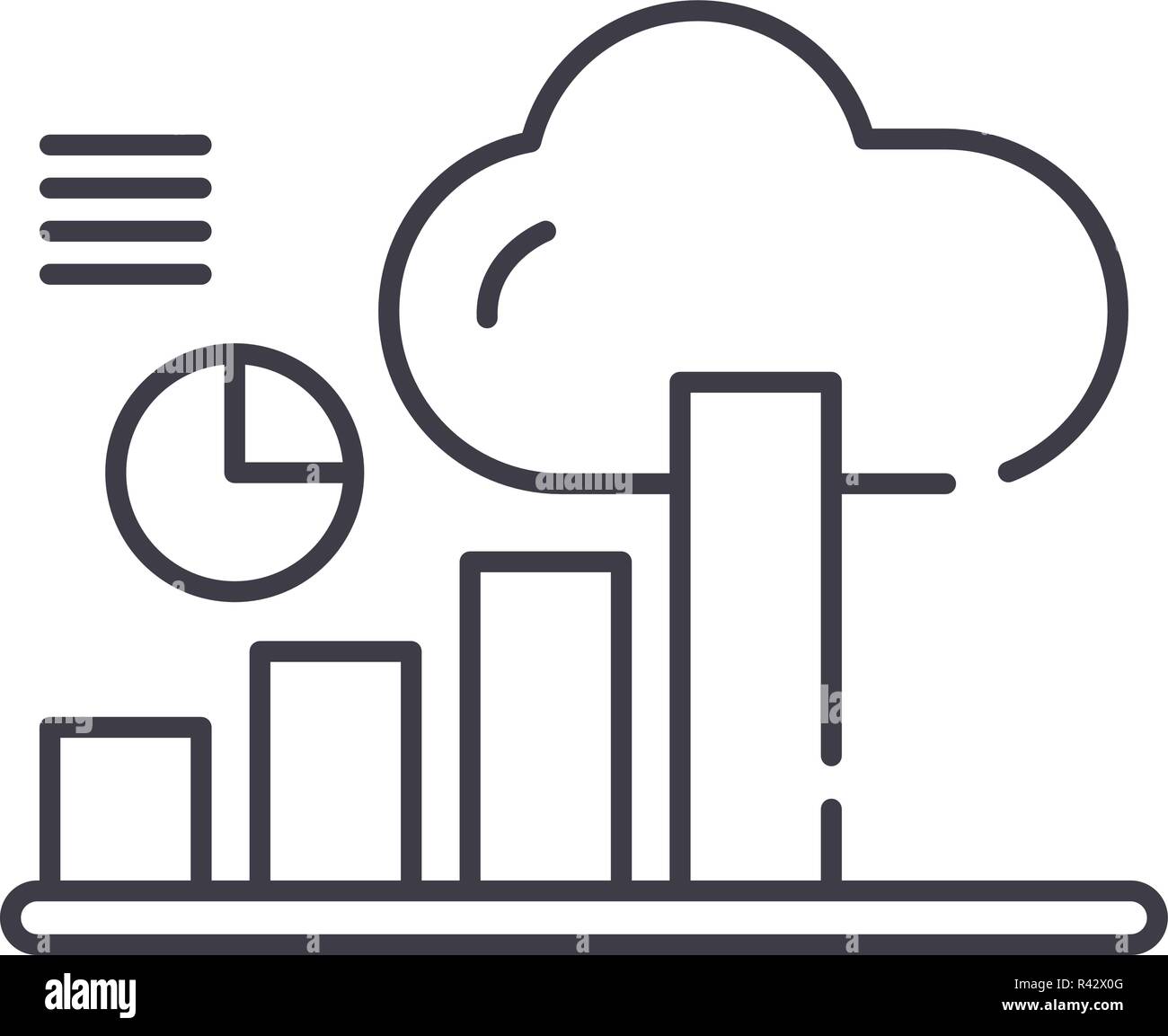 Data management line icon concept. Data management vector linear ...