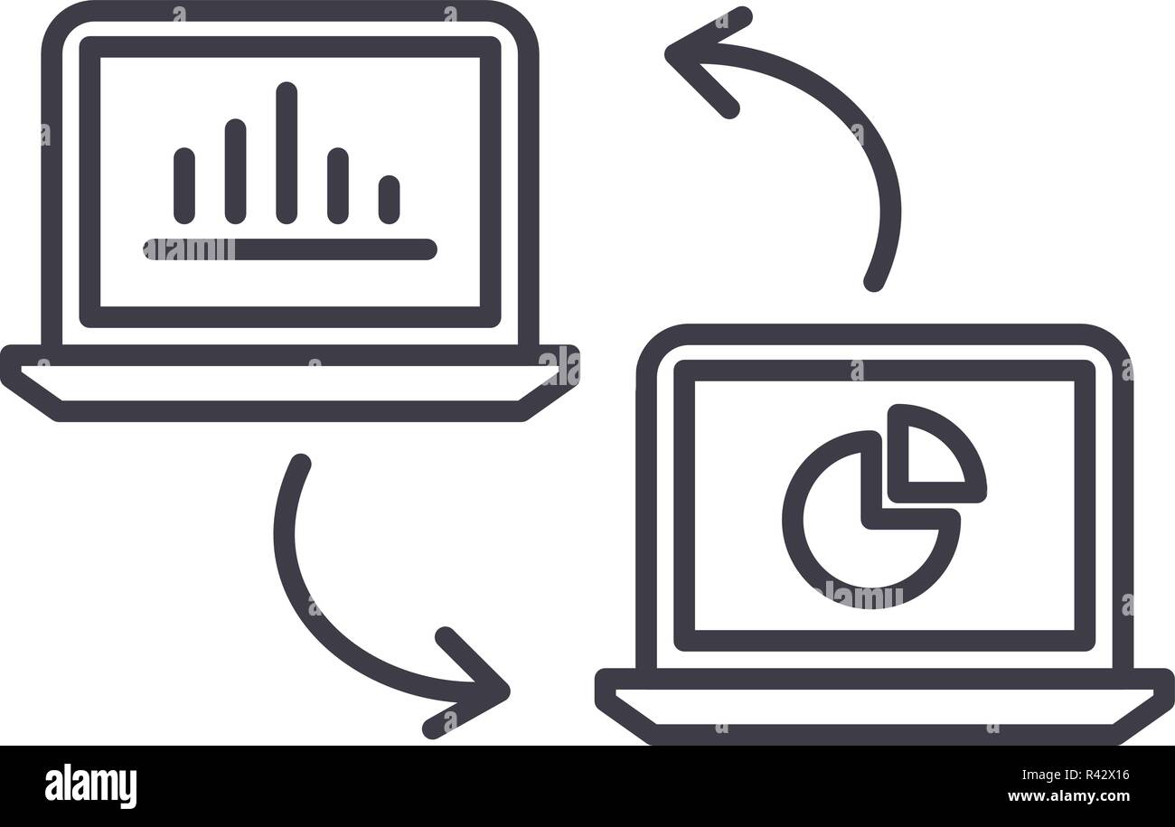 Data update line icon concept. Data update vector linear illustration, symbol, sign Stock Vector ...