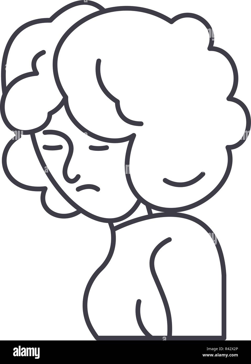 Depression line icon concept. Depression vector linear illustration ...