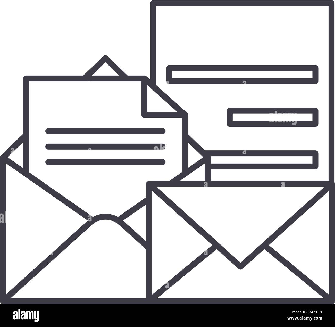 Direct marketing line icon concept. Direct marketing vector linear ...