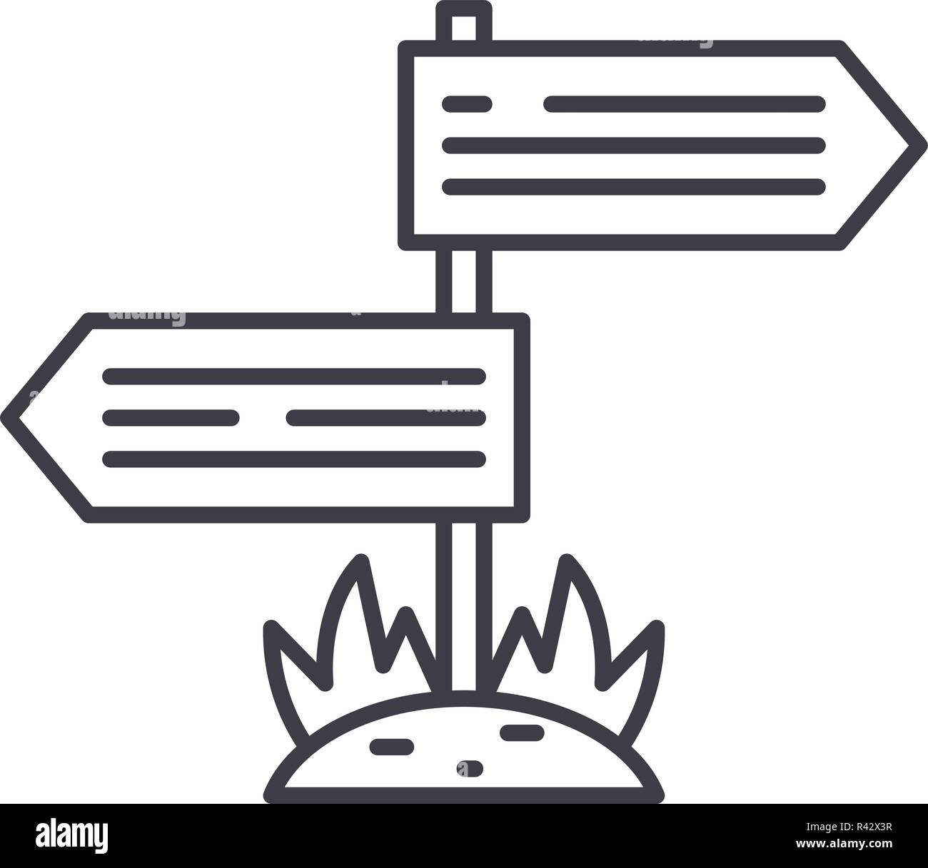 Directions of the road line icon concept. Directions of the road vector ...