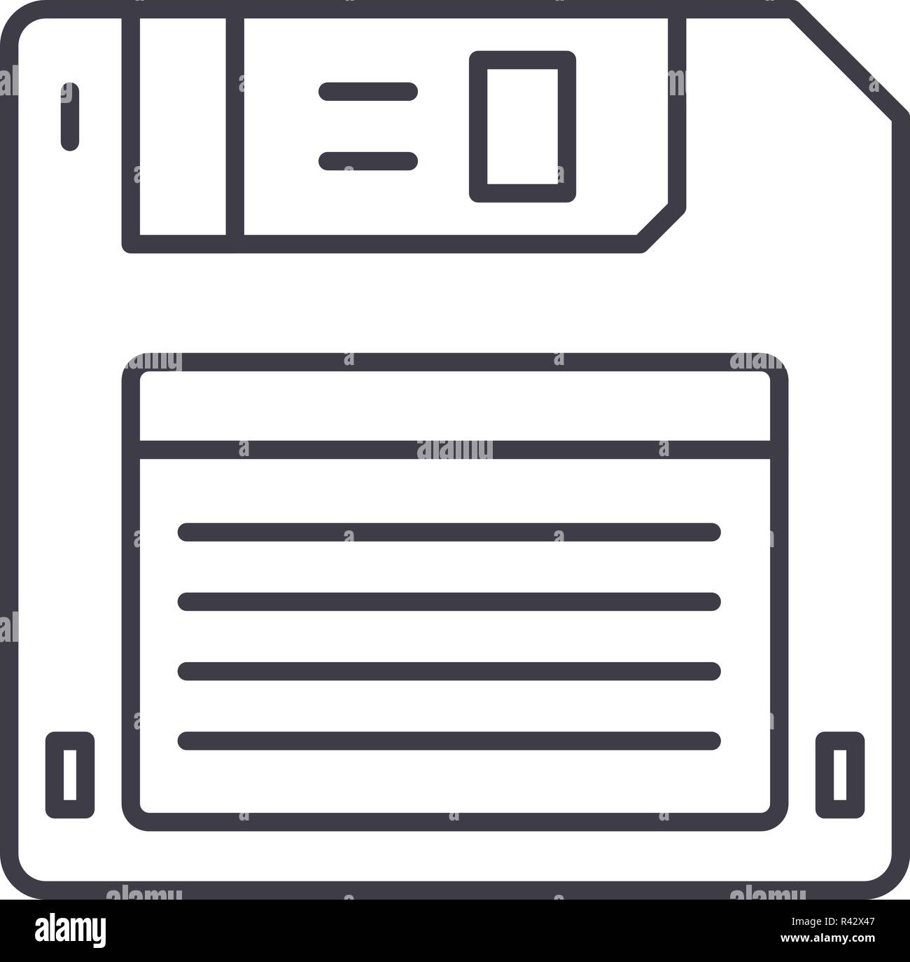 Diskette line icon concept. Diskette vector linear illustration, symbol, sign Stock Vector Image ...