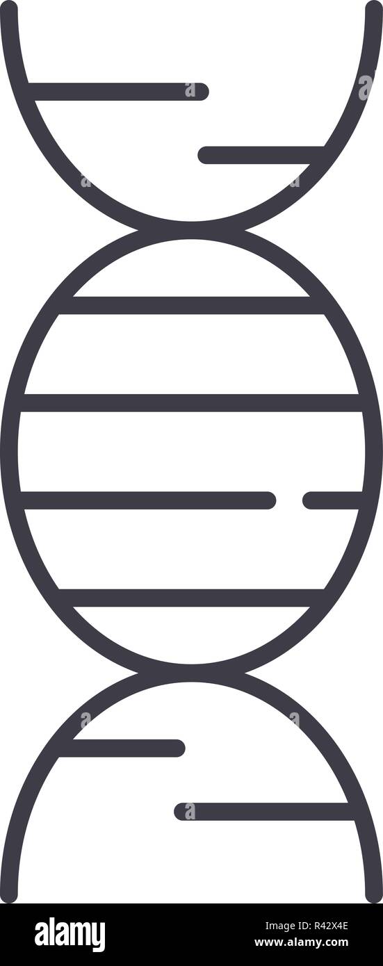 Dna line icon concept. Dna vector linear illustration, symbol, sign ...